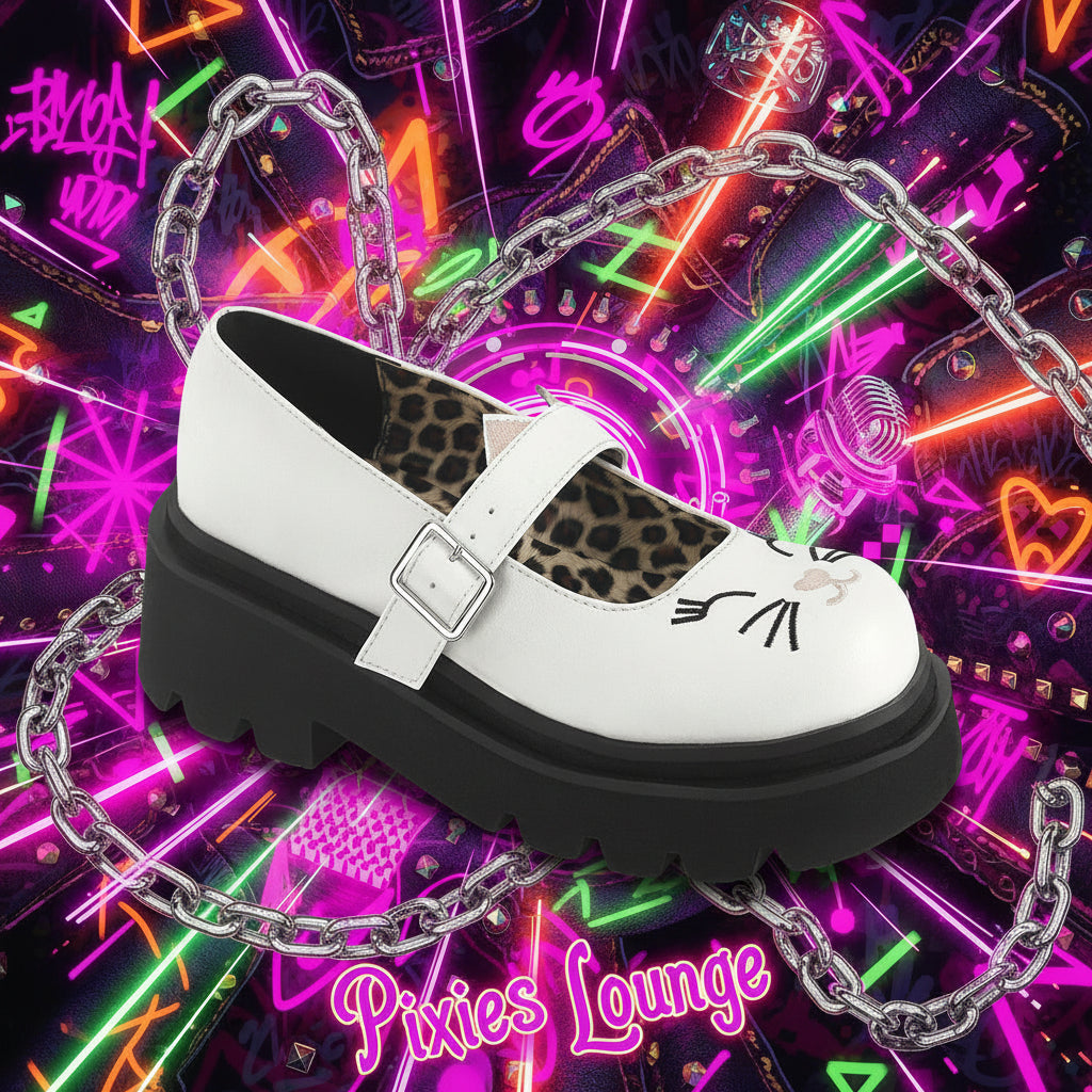 Demonia Cat Face Tiered Platform Maryjane – Pixies Lounge Online